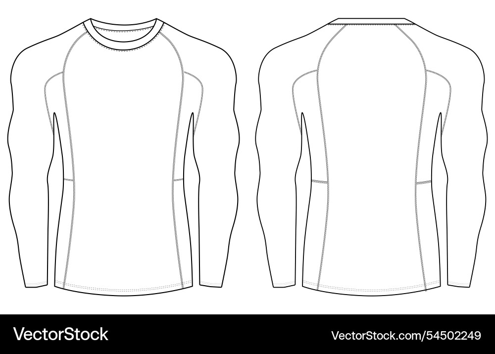 Sports compression shirts long sleeve gym Vector Image
