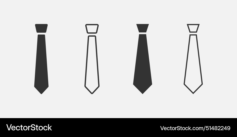Tie icon set or neck Royalty Free Vector Image