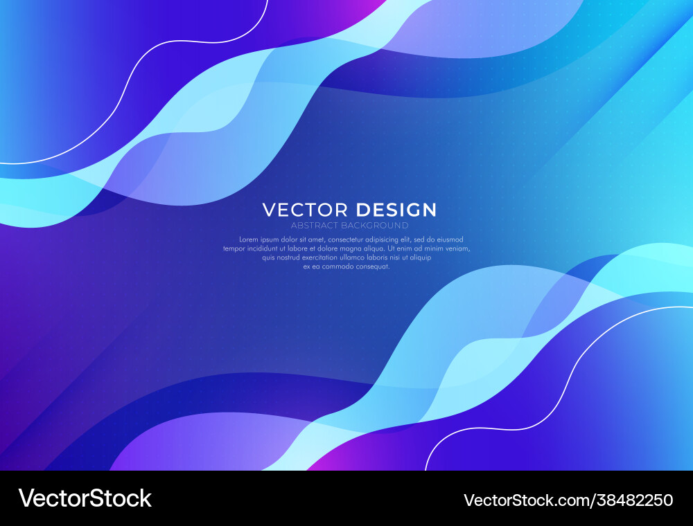 Abstract blue purple gradient wave line on dark Vector Image