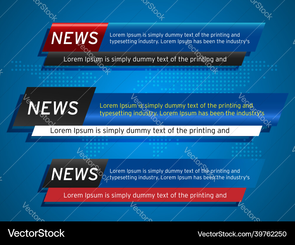 Abstract broadcast news lower thirds Royalty Free Vector
