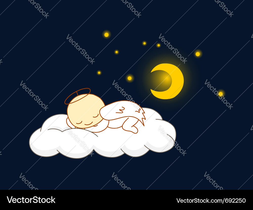Angel sleeping Royalty Free Vector Image - VectorStock