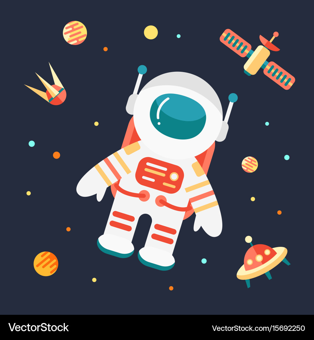Astronaut in outer space Royalty Free Vector Image