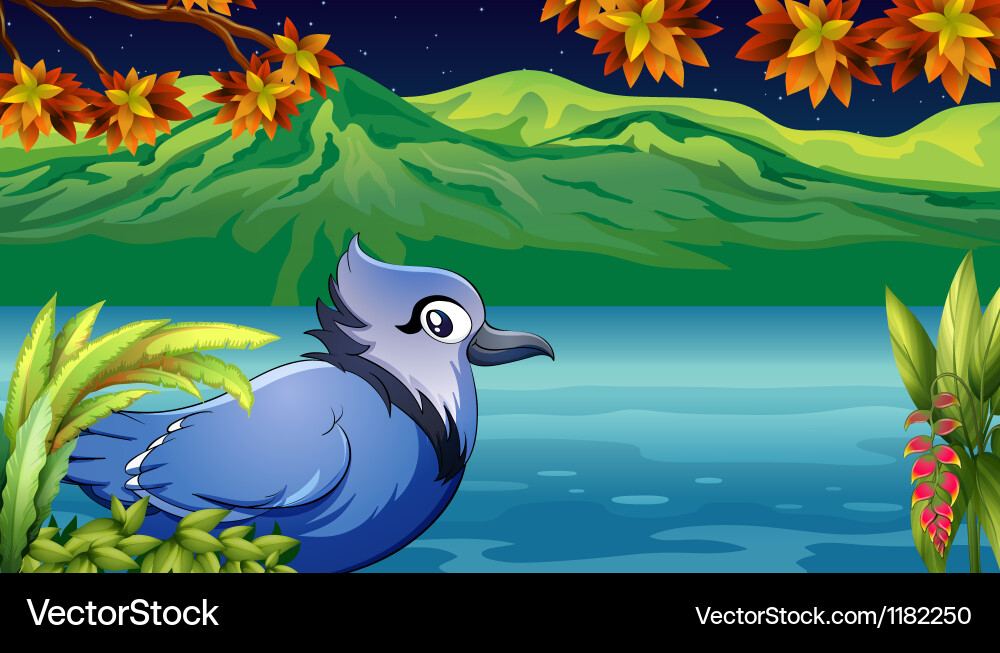 Cartoon riverside bird Royalty Free Vector Image