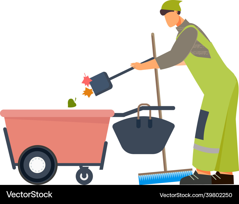 Cleaning streets Royalty Free Vector Image - VectorStock