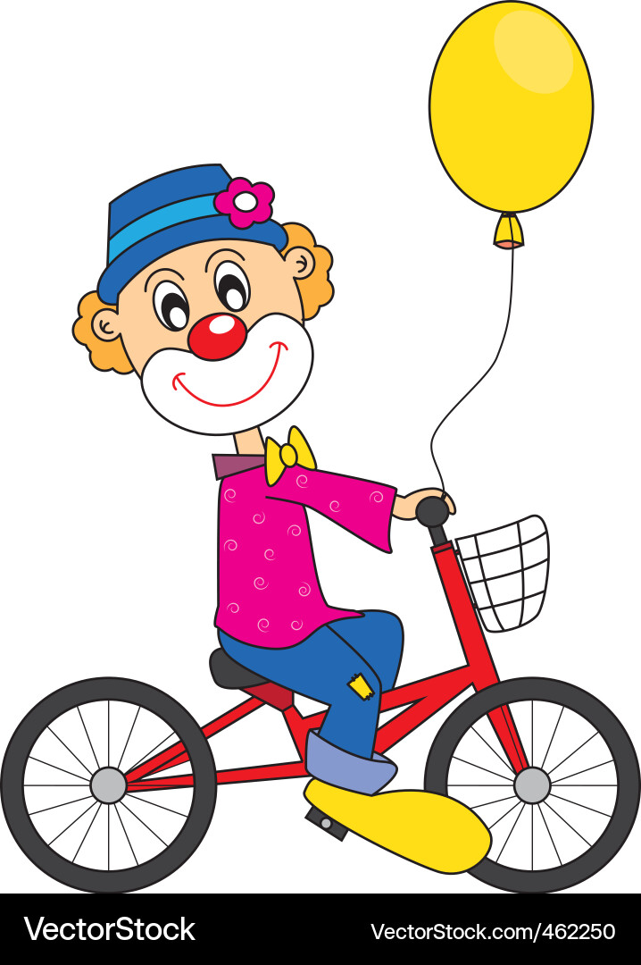 Clown bike Royalty Free Vector Image - VectorStock