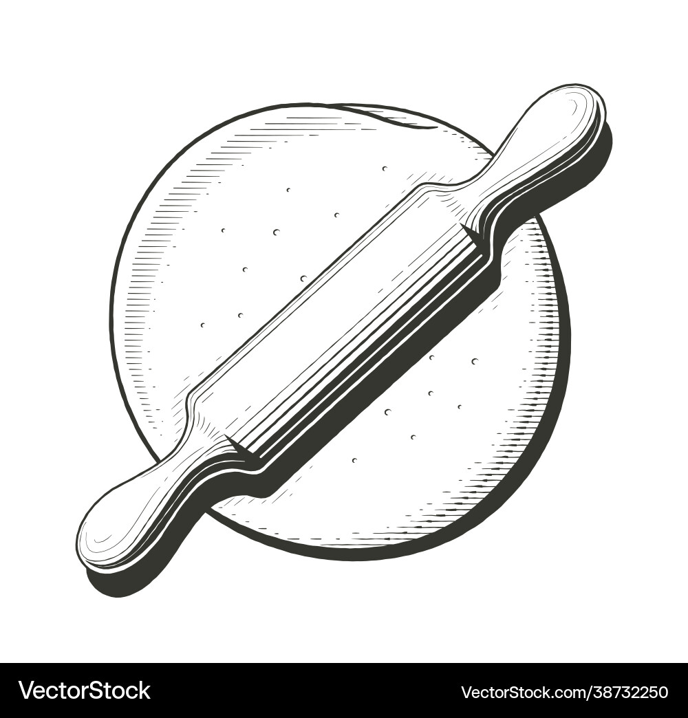 Dough and rolling pin baking Royalty Free Vector Image