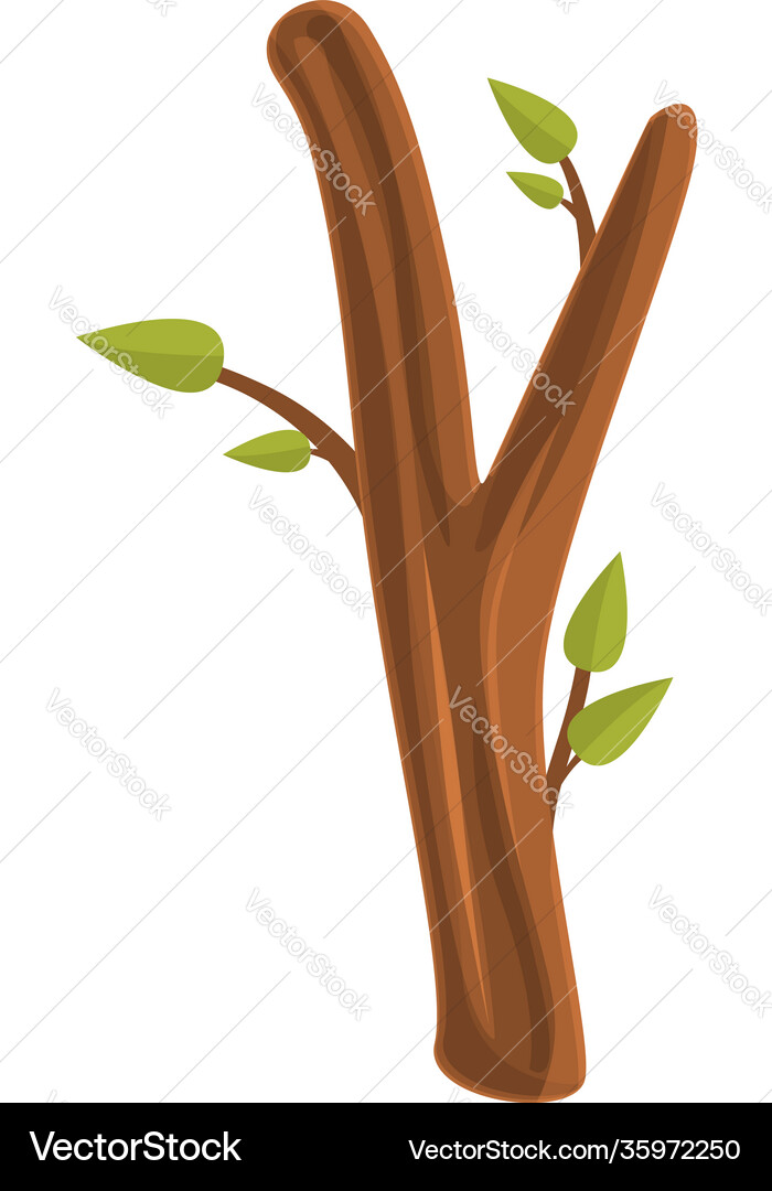 Eco tree trunk branch icon cartoon style Vector Image