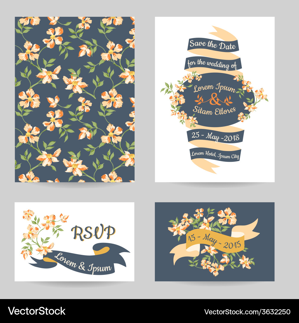 Invitation congratulation card set Royalty Free Vector Image