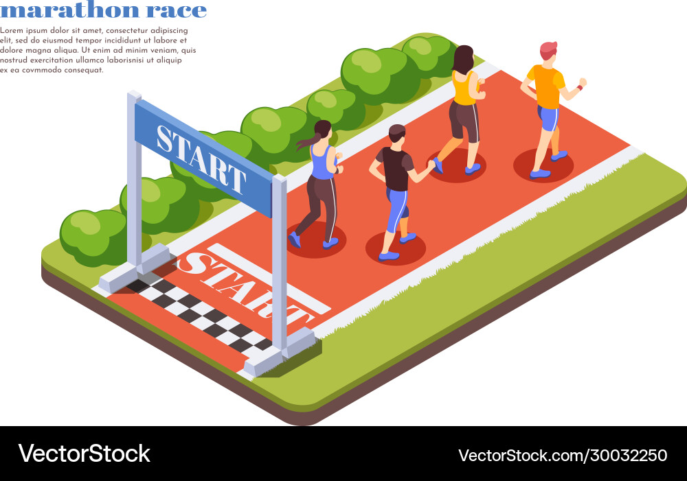 Jogging isometric composition Royalty Free Vector Image