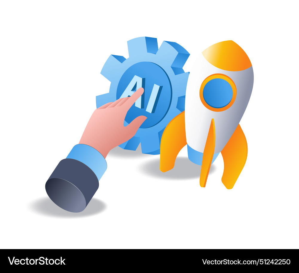 Launching artificial intelligence product Vector Image
