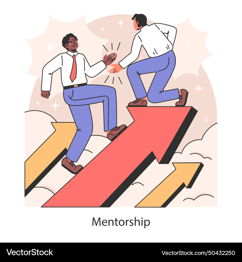 Mentorship guiding steps towards professional Vector Image