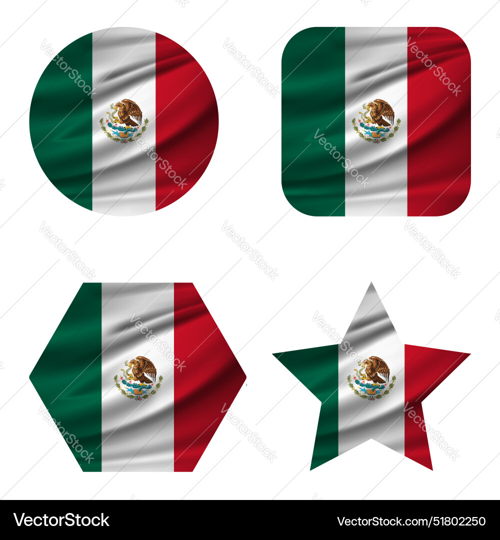 Mexico mexican flag 4 design concept Royalty Free Vector