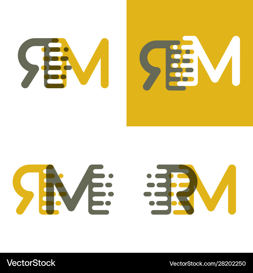 Rm letters logo with accent speed in brown Vector Image