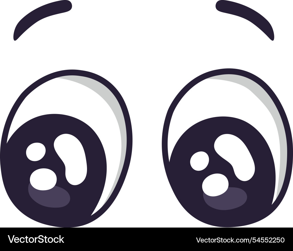 Two cartoon eyes are expressing surprise with Vector Image