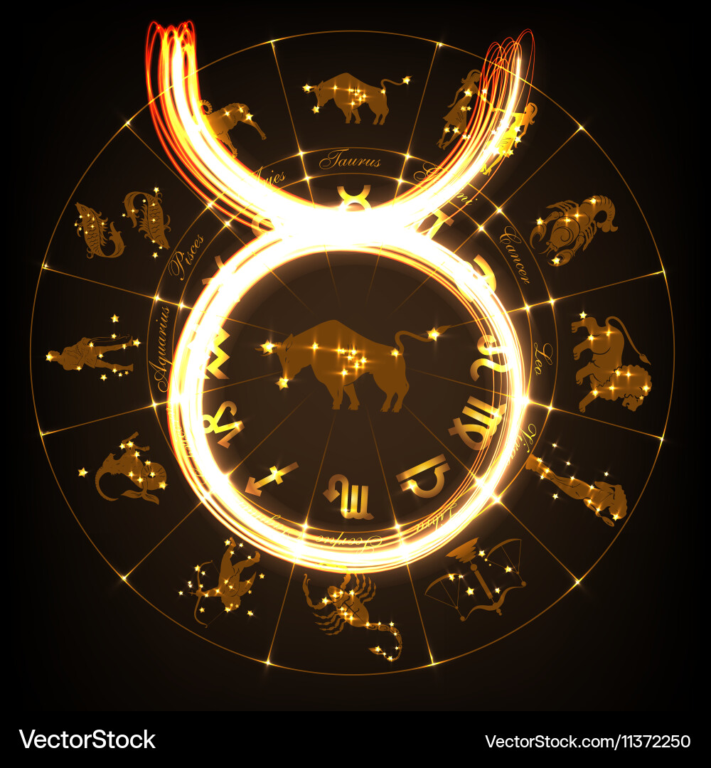 Zodiac sign taurus Royalty Free Vector Image - VectorStock