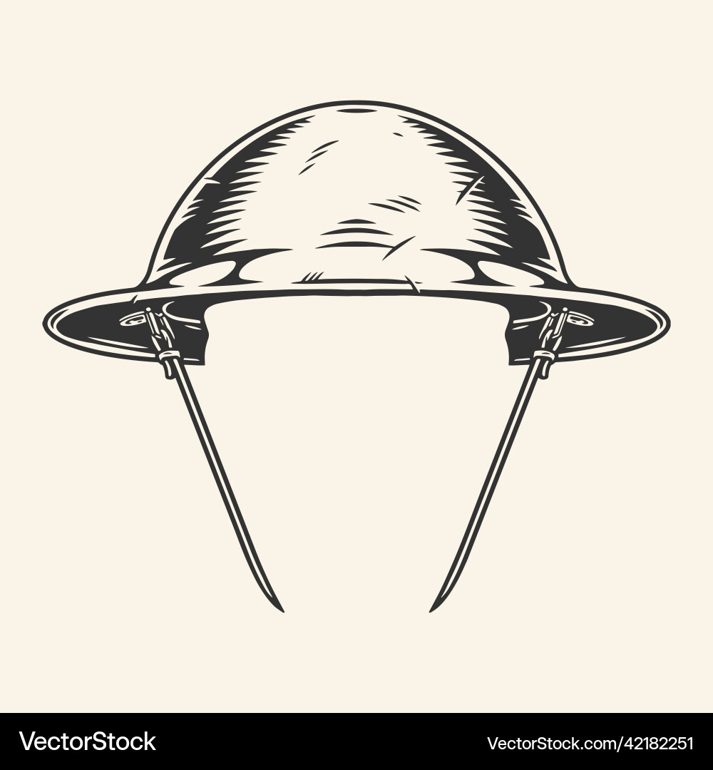Army Helm Vintage monochrome Emblem Lizenzfreier Vektor