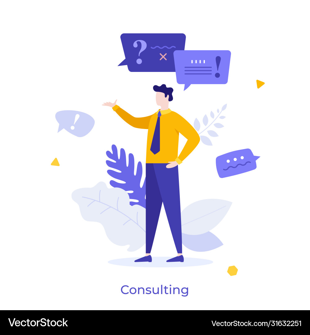 Consultant Advice Character Royalty Free Vector Image