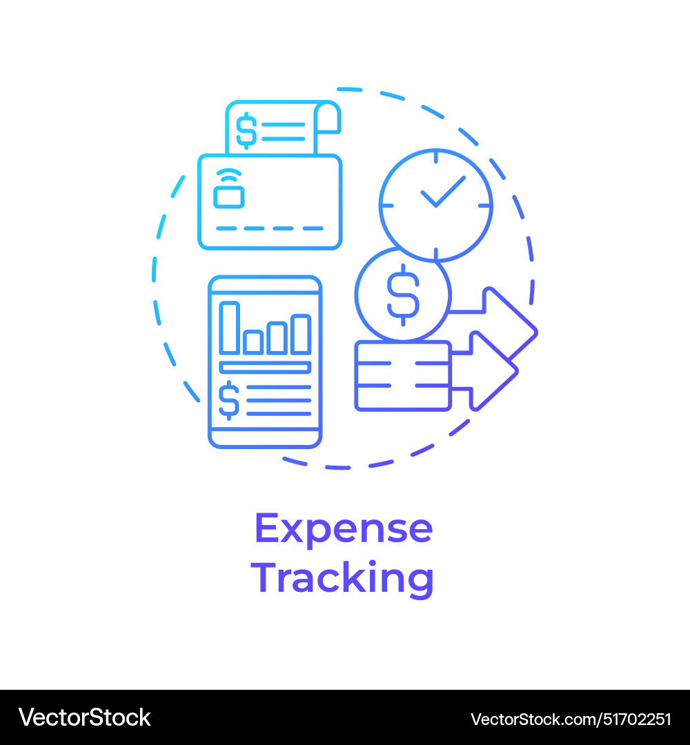 Expense tracking blue gradient concept icon Vector Image