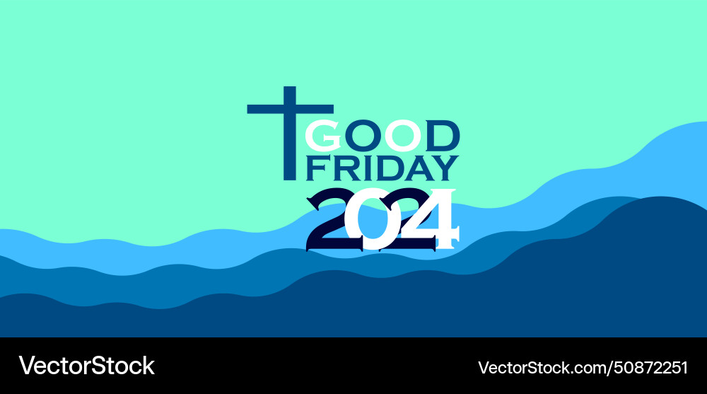 Good friday beautiful blue and white design Vector Image