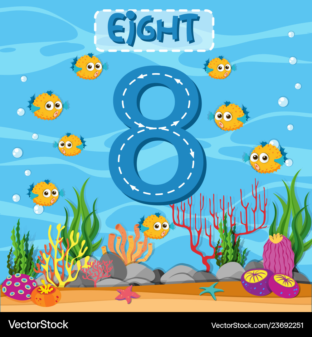 Guide number eight tracing worksheets Royalty Free Vector