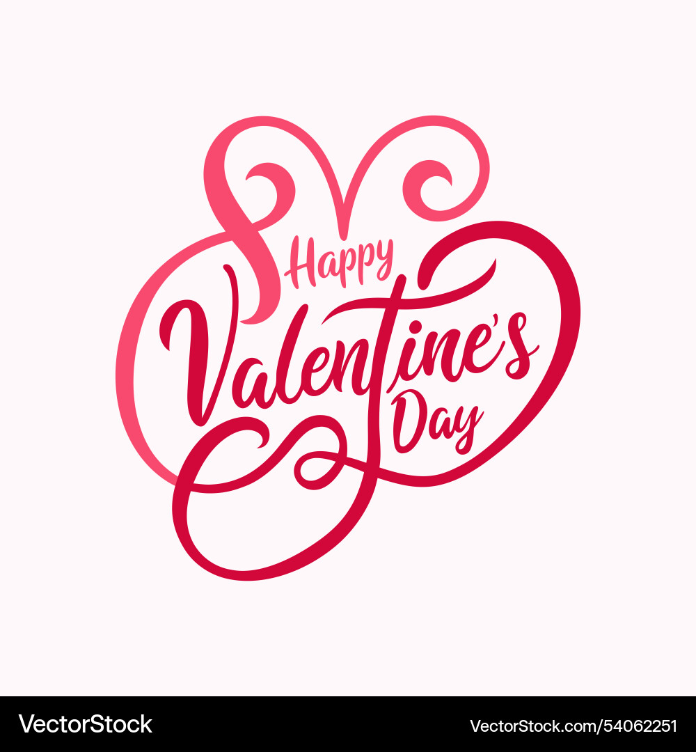 Happy valentines day calligraphy art Royalty Free Vector