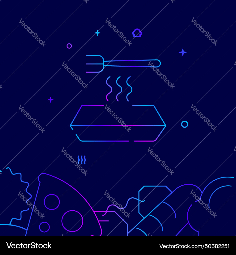 Instant noodles gradient line icon Royalty Free Vector Image