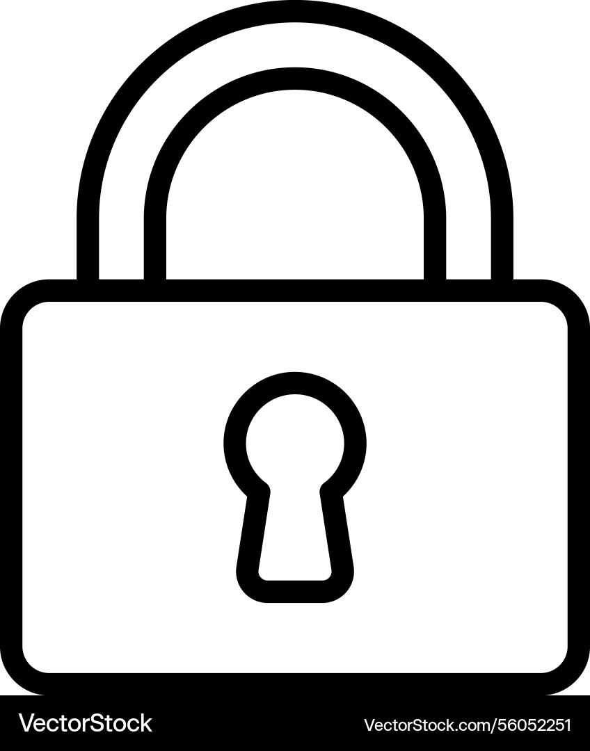 Lock icon line art lock symbol isolated on white Vector Image