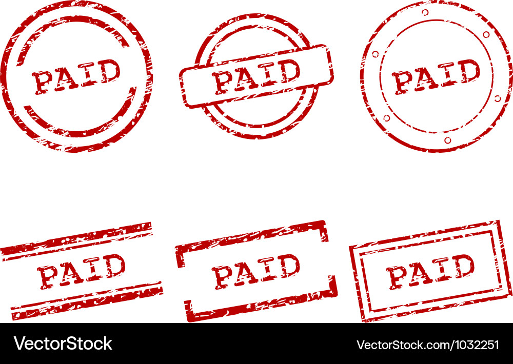 Paid stamps Royalty Free Vector Image - VectorStock