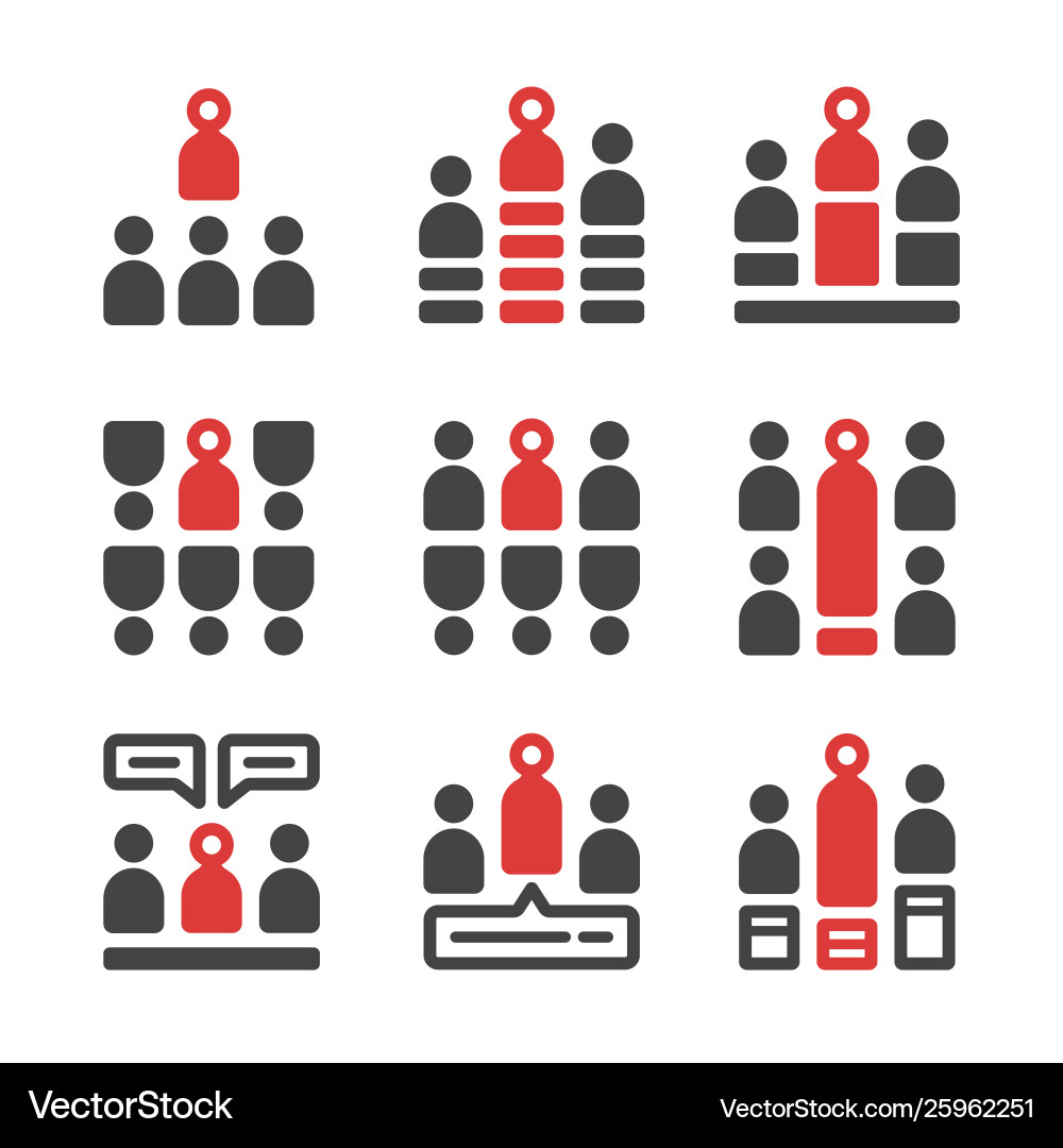 Personal identity and leadership icon set Vector Image