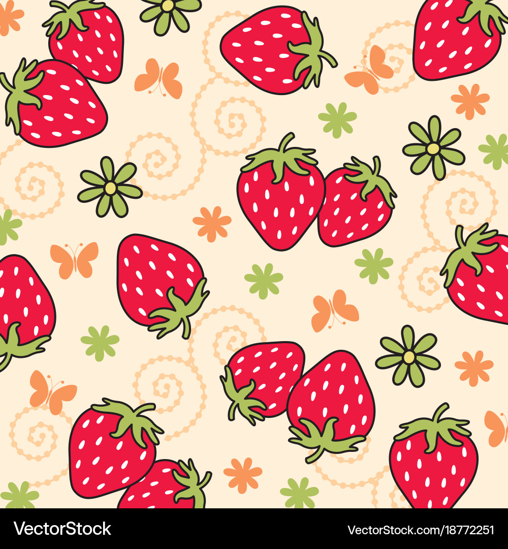 Strawberry Pattern - Fresh Print Royalty Free Vector Image