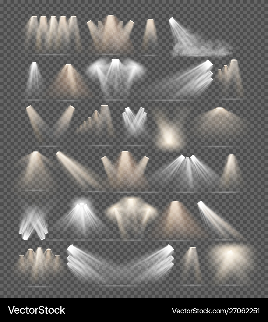 Warm light set on a transparent background Vector Image