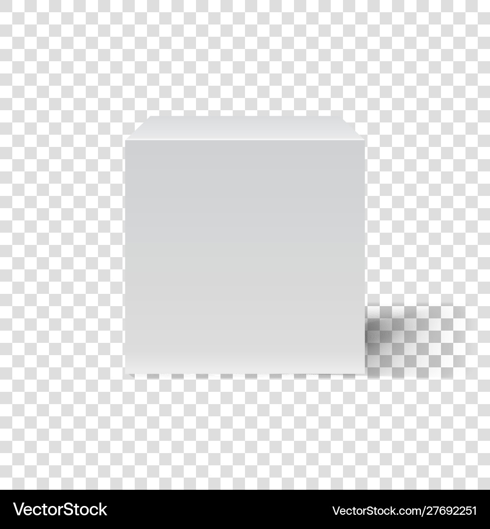White Cube 3D Box - Front View Royalty Free Vector Image