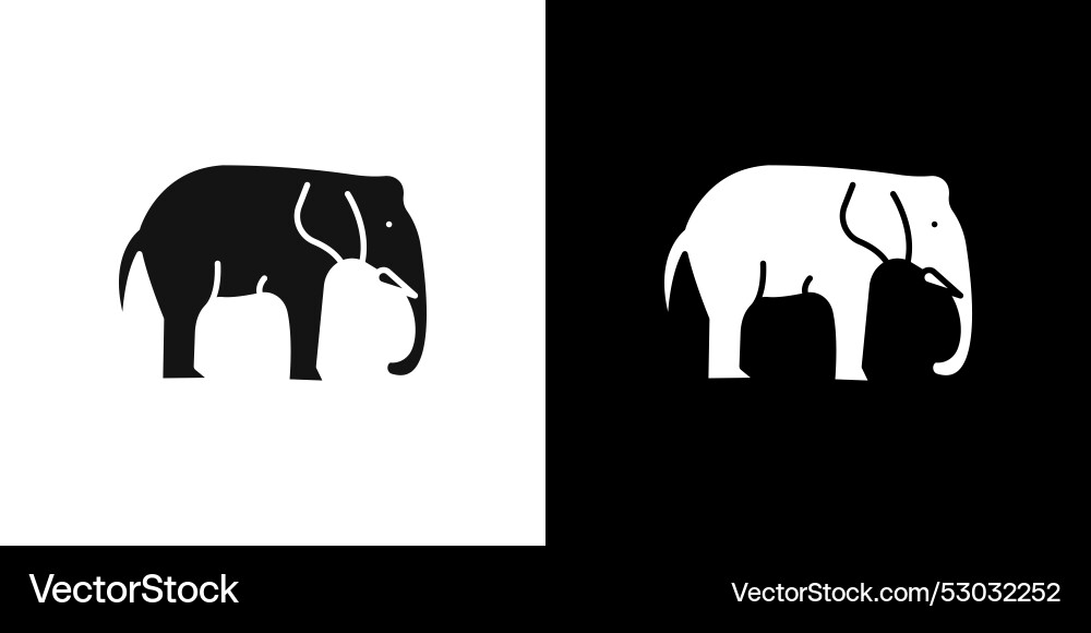 Elephant icon logo set Royalty Free Vector Image