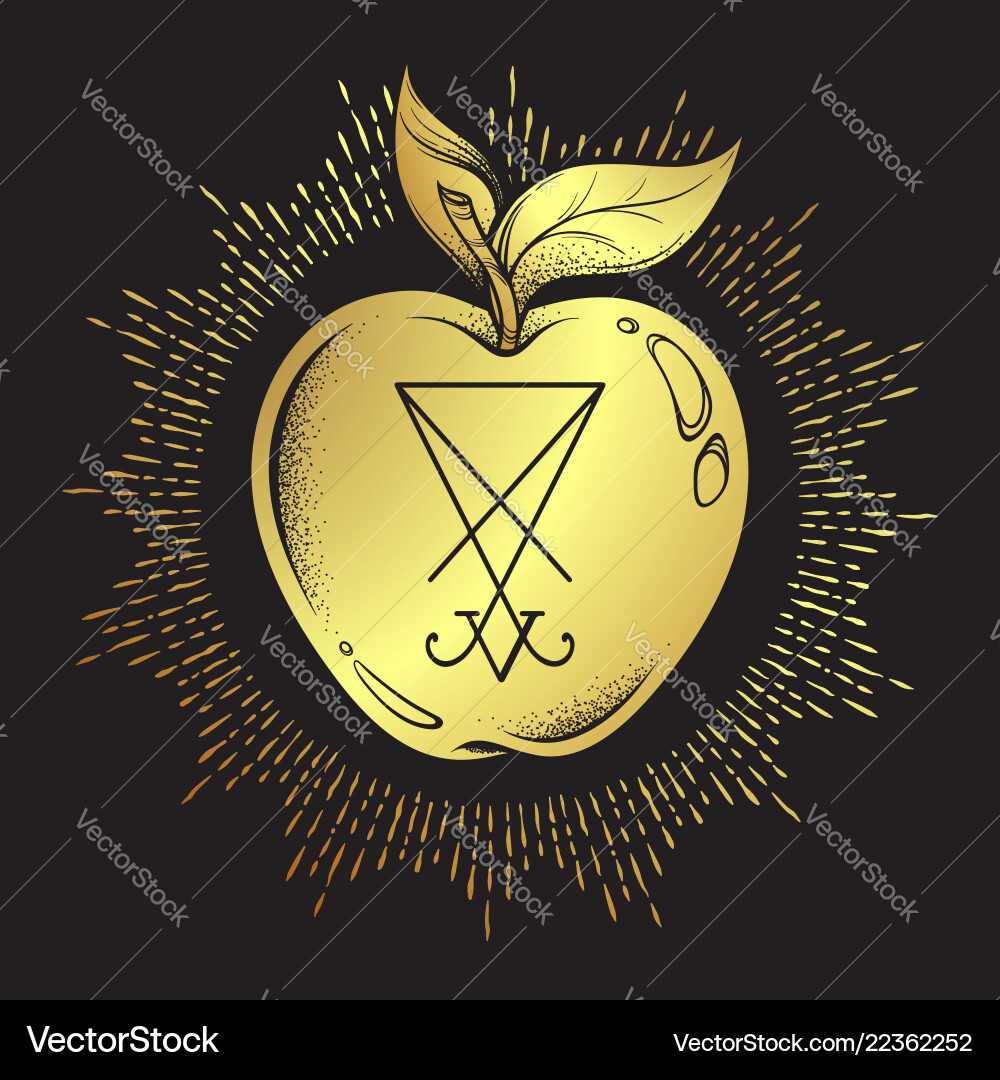 Forbidden fruit apple from the tree of knowledge Vector Image
