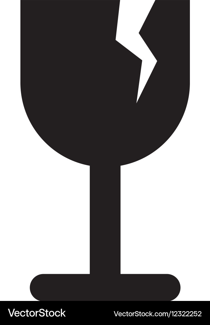 Fragile broken cup symbol Royalty Free Vector Image