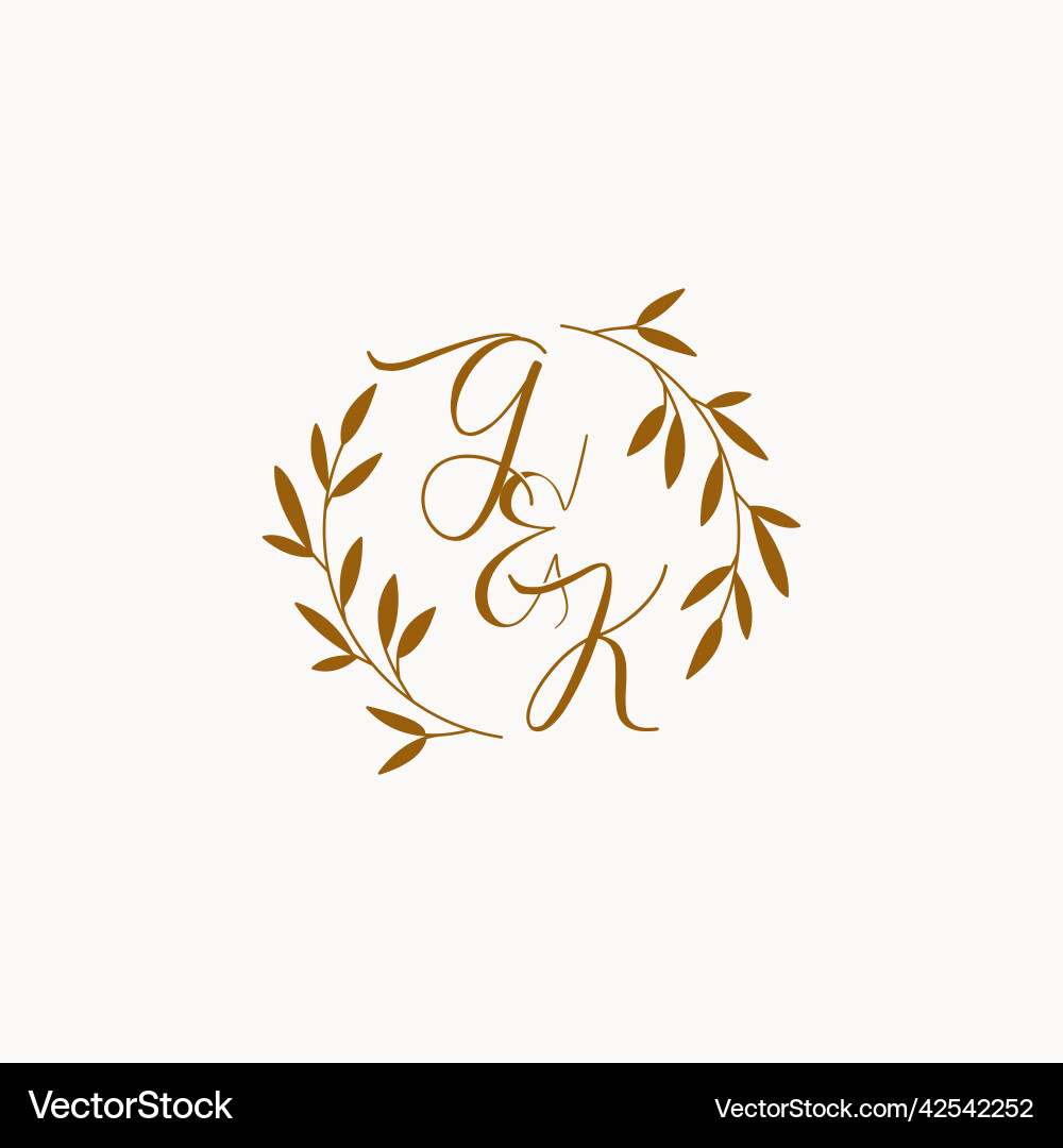 Gk initial wedding monogram logo Royalty Free Vector Image