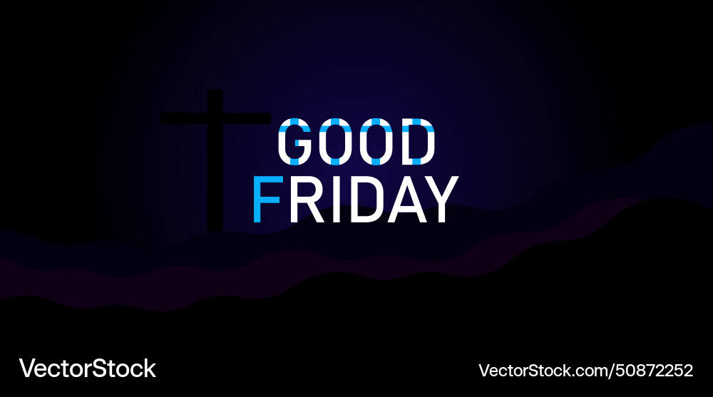 Good friday blue and white text design Royalty Free Vector