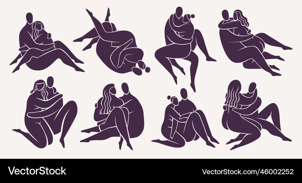 Intimate Couples Art Royalty Free Vector Image