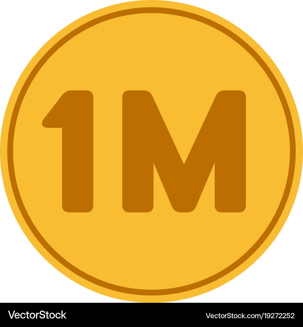 One million gold coin Royalty Free Vector Image