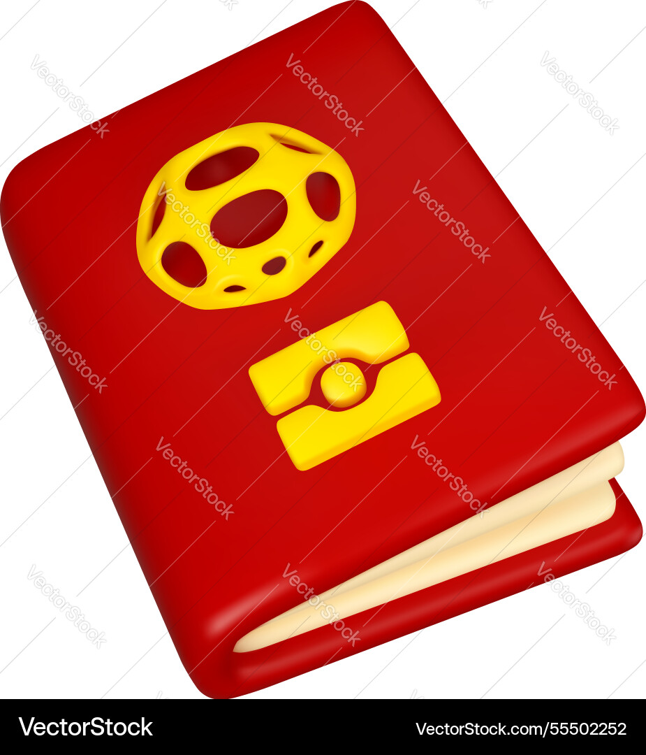 Passport cartoon 3d icon Royalty Free Vector Image