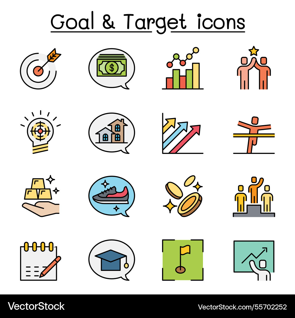 Target purpose aim self improvement development Vector Image