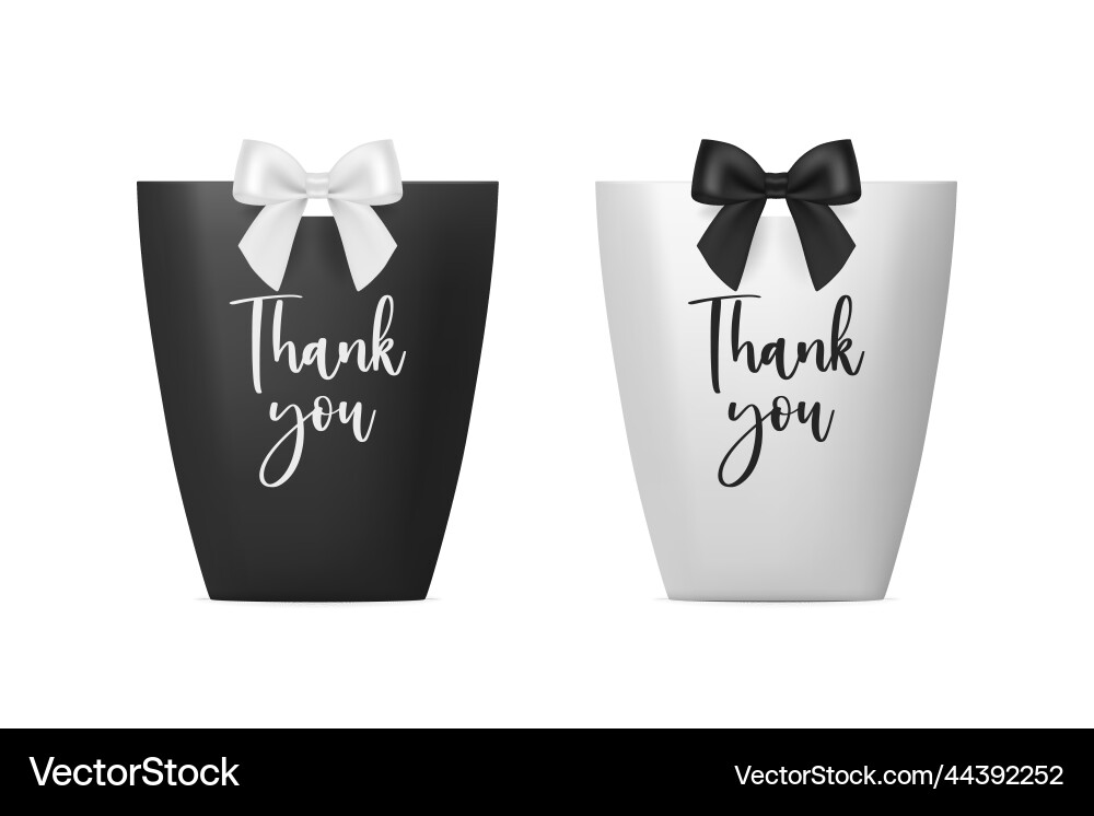 Thank you 3d realistic black and white Royalty Free Vector