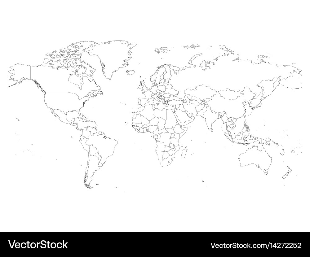 World Map - Country Borders Royalty Free Vector Image