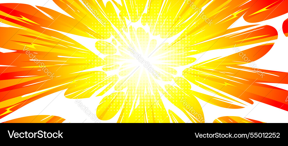 Yellow anime explosion background Royalty Free Vector Image