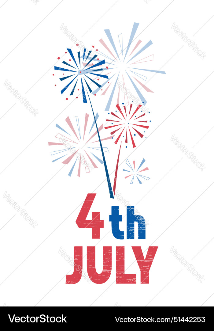 4th of July Fireworks Royalty Free Vector Image