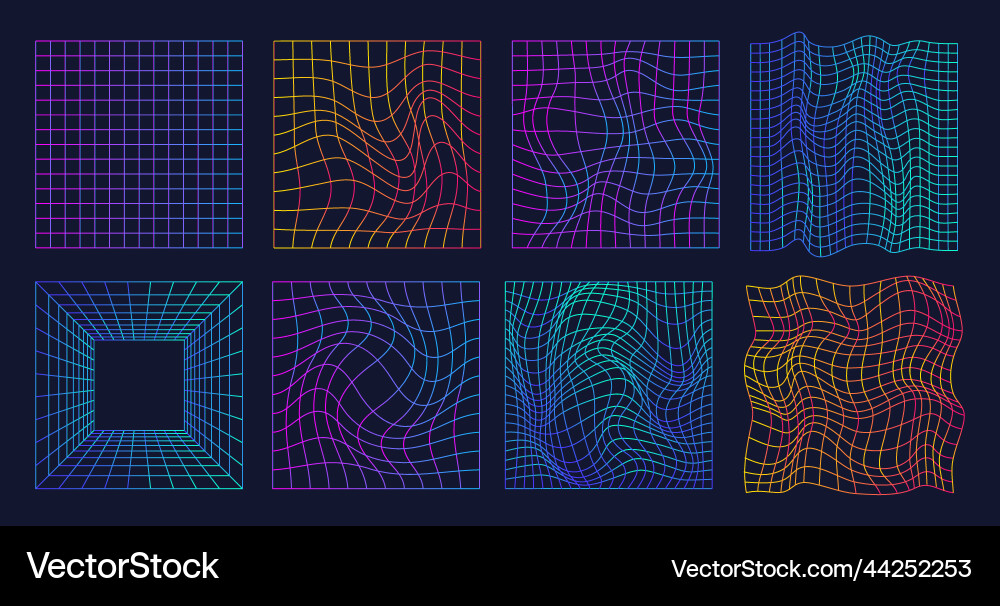 Cyber Grid Warp Royalty Free Vector Image - VectorStock