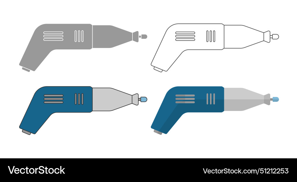 Engraver colored flat line icon and silhouette Vector Image