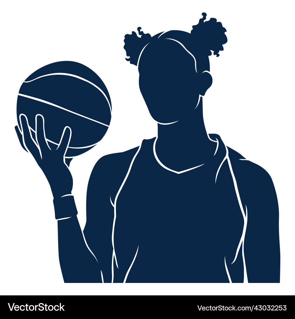 Female basketball player cut out Royalty Free Vector Image