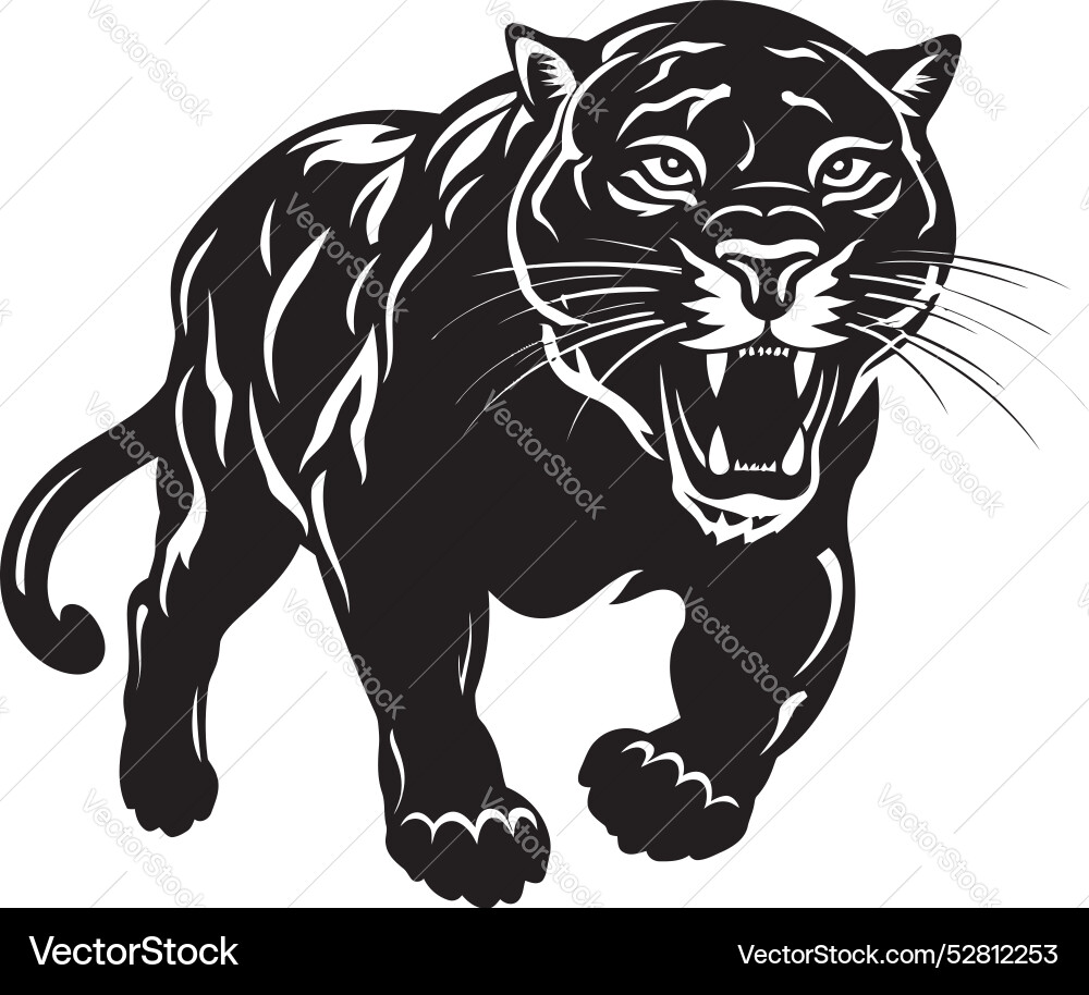 Ferocious fleetness running panther icon sinuous Vector Image