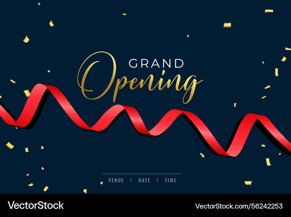 Memorable grand opening event banner Royalty Free Vector